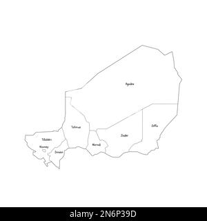 Niger map. Borders of Niger for your infographic. Vector country shape ...
