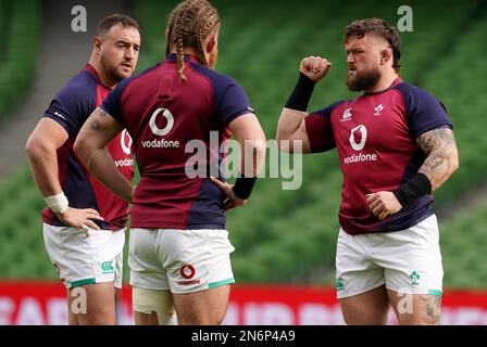 Ireland's Finlay Bealham during the captain's run at the Aviva Stadium ...