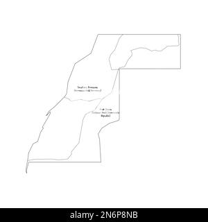 Western map of land divided between Morocco and Sahrawi Arab Democratic ...