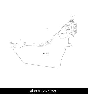 UAE map. Borders of UAE for your infographic. Vector country shape ...