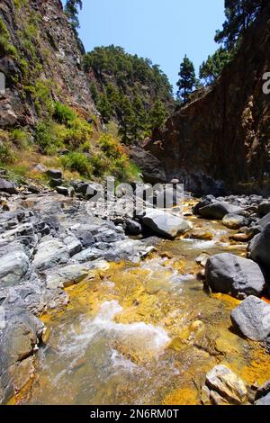 Barranco de Las Angustias at caldera de Taburiente at La Palma, Canary ...
