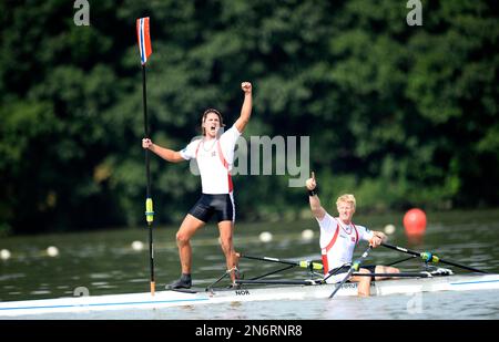 Winners Nils Jakob Hoff, left, and Kjetil Borch of Norway celebrate ...