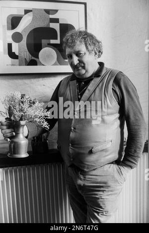 French actor Jacques Fabbri poses at home, Paris, France, 1989 Stock ...