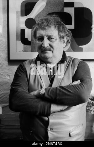 French actor Jacques Fabbri poses at home, Paris, France, 1989 Stock ...