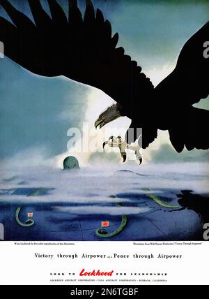 World War II Propaganda (Lockheed, 1940s). Silk Screen Poster "I Am ...