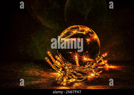 GLASS BALL IN LED LIGHT Stock Photo - Alamy