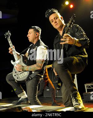 Zacky Vengeance, left, and Synyster Gates of the band Avenged Sevenfold ...
