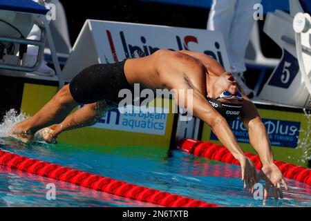Thomas Ceccon of Italy competes in the swimming 50m Butterfly Men Heats ...