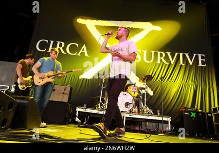 Nick Beard and Brendan Ekstrom of Circa Survive perform during the ...
