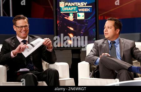 Commentators Matt Smith and Michael Fabiano are seen during the Panel ...