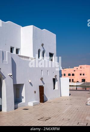 Colorful houses, Mina District, Old Doha Port, Qatar Stock Photo - Alamy