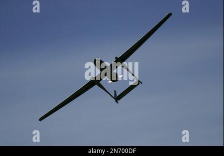 An Israeli Defense Forces Heron TP (Eitan) UAV ready for take off Stock ...