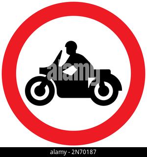 Solo motorcycles prohibited road sign on white background Stock Photo ...