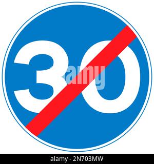 Minimum speed limit of 30 miles per hour British road sign Stock Photo ...