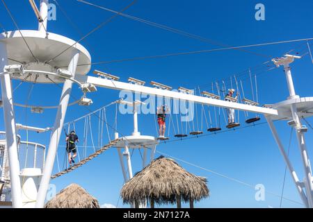 Altitude Skywalk at stern of P&O Arvia cruise ship, Lesser Antilles ...