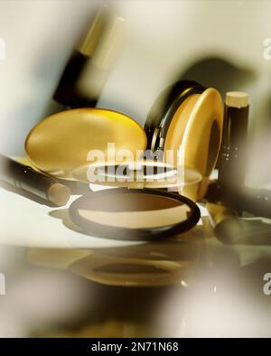 Group of private label oval cosmetic compact cases, Concept studio ...