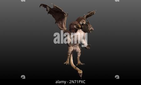 Mythical monster chimera 3d render models Stock Photo - Alamy
