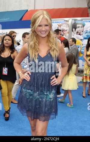 Actress Nancy O’Dell arrives to the world premiere of "The Smurfs 2" at ...