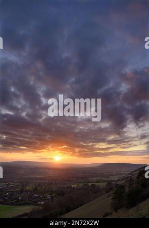 Serene sunset view from Colley Hill between Reigate and Dorking in ...