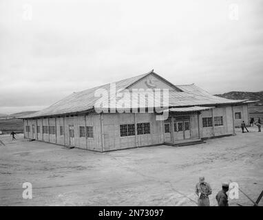 KOREAN WAR ARMISTICE signing at Panmunjon 27 July 1953. Seated left is ...