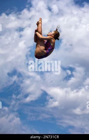 Hannah Starling of Great Britain performs during the women's 3-meter ...
