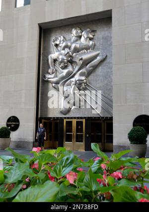 The cast stainless steel low relief pane "News" by Isamu Noguchi, on ...