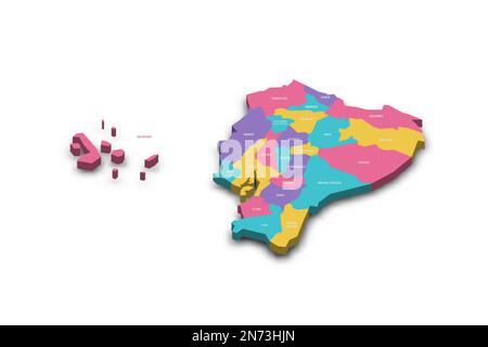 Vector blank map of Ecuador with provinces and administrative divisions ...