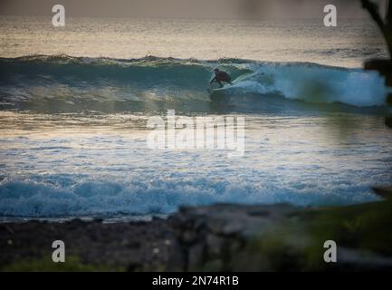 Surf session in West Africa, Cape Verde, Santiago Island, Taraffal ...