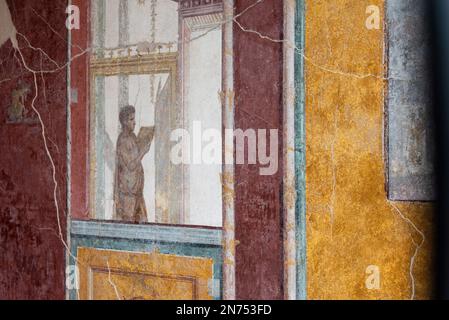 Stabia, Italy, Beautiful Roman wall paintings in the archaeological ...