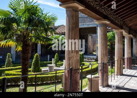 Atrium in a typical Roman villa of the ancient Pompeii, Southern Italy ...