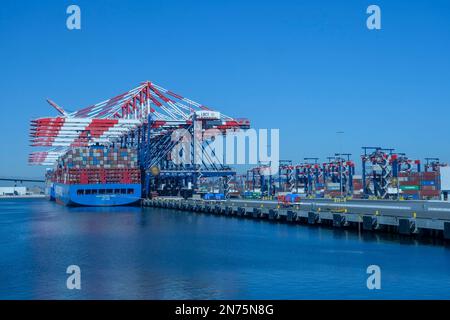 The Cosco Shipping Andes vessel is docked at the Long Beach Container ...