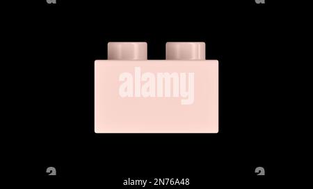 Blush Pink Plastic Lego Block Isolated on a White Background. Children ...
