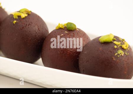 Traditional Ball Shaped Mithai Kala Jamun Or Dark Black Gulab Jamun ...
