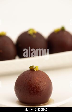 Traditional Ball Shaped Mithai Kala Jamun Or Dark Black Gulab Jamun ...