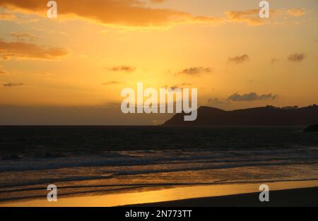 Sunrise on Waipu Beach - New Zealand Stock Photo - Alamy