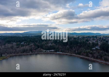 Aerial view of Capitol Lake and the Olympia waterfront Stock Photo - Alamy