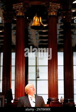 The Rostrum with the Lutine Bell in the Underwriting Room of the Lloyds ...