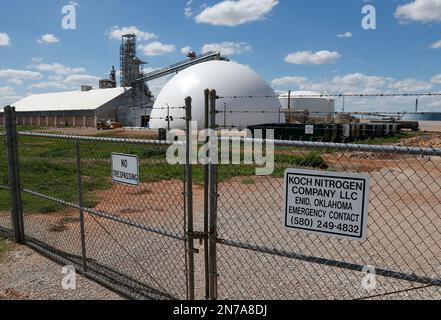 The Koch fertilizer plant near Enid, Okla., is pictured Thursday, June ...