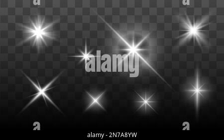 Shining star with dust tail isolated on transparent background. Magic star. Vector illustration ...