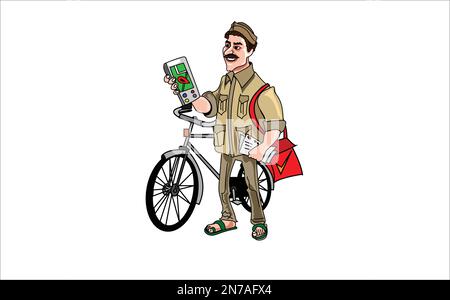 Indian Postman vector Stock Vector Image & Art - Alamy