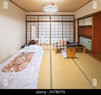 Japanese Hotel Room With Tatami Mats Stock Photo - Alamy