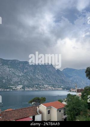 Stormy weather over the Bay of Kotor, Montenegro Stock Photo - Alamy