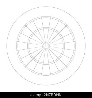 Official blank dartboard in 20 radial sections, double rings, triple ...