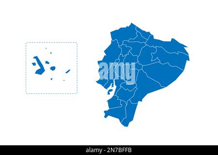 Vector blank map of Ecuador with provinces and administrative divisions ...
