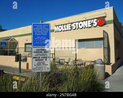 Mollie Stones Market, grocery store parking lot sign in Palo Alto ...