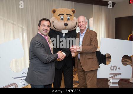 Jim Merkel, left, president and CEO of RockBridge, Pat Colee, right ...