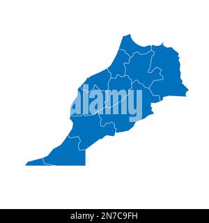Vector blank map of Morocco with regions and administrative divisions ...