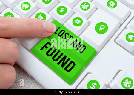 Conceptual display Lost And Found. Conceptual photo Place where you can ...