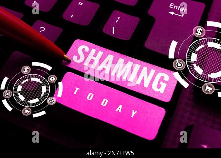 Conceptual display Shaming, Business idea subjecting someone to ...