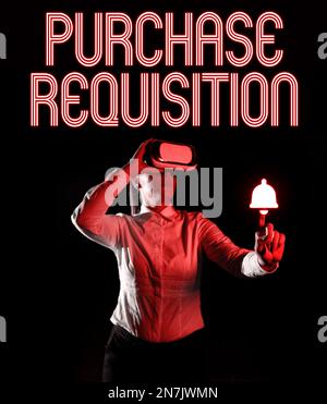 Inspiration showing sign Purchase Requisition. Business idea document ...